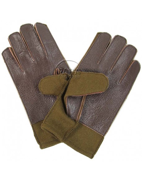 Gloves, Wool, with leather palm, US Army