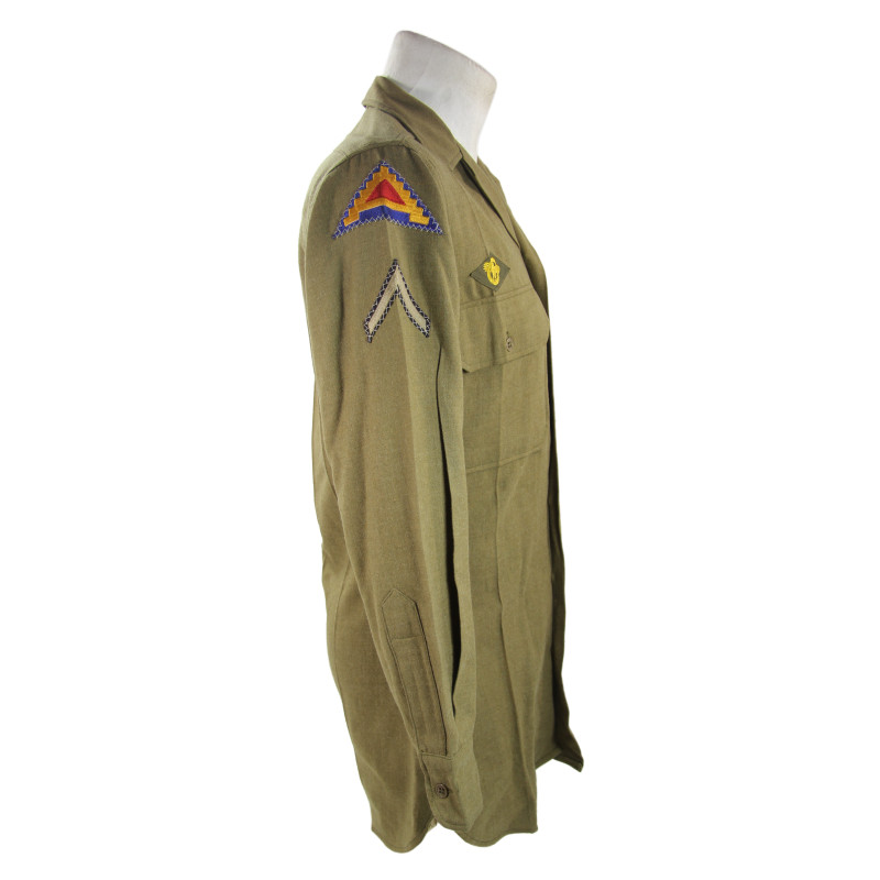 Chemise moutarde, Private First Class, 3rd Army, 1943, Patton