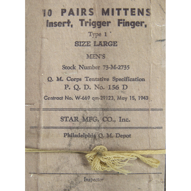 Mittens, Shell, Trigger Finger, Wool, 1943, Type 1