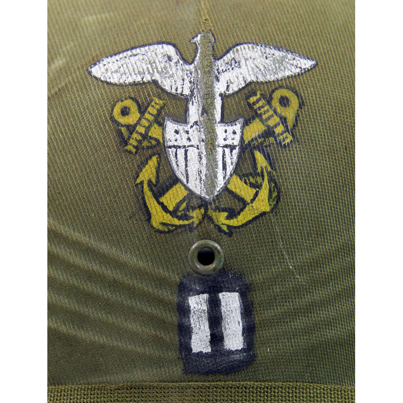 Helmet, Fiber, US Navy, International Hat Co., 1943, Lieutenant, Named