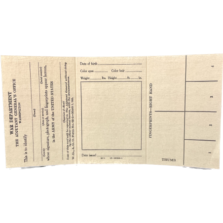 Card, Identification, U.S. Army, Officer