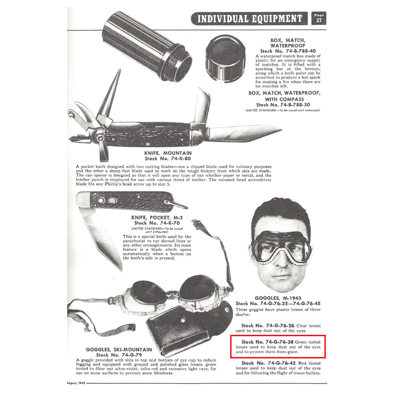 Goggles, Type E-1, USAAF, Red, 1943