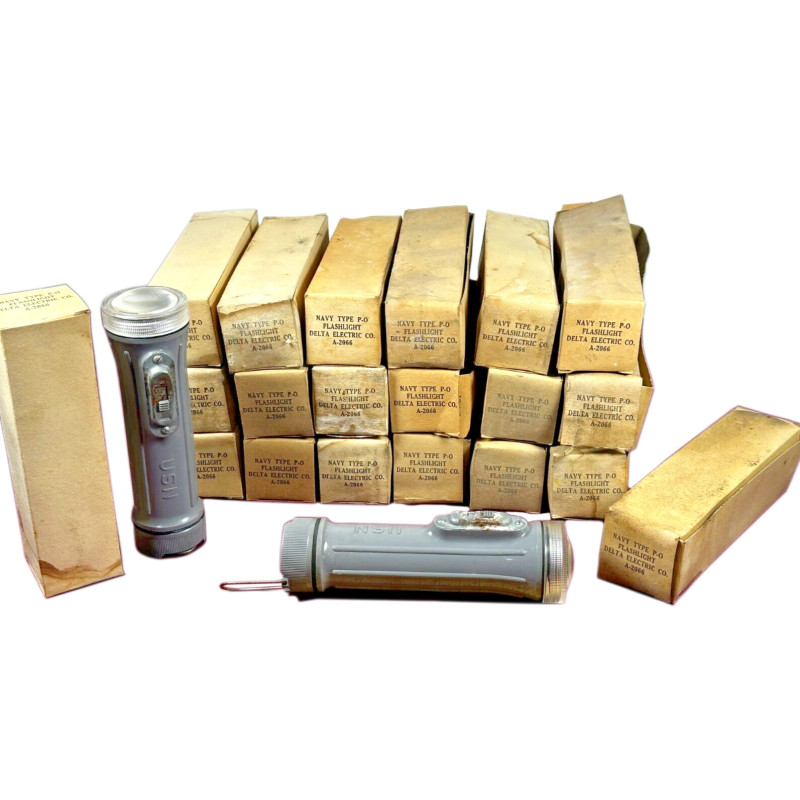 Flashlight, Type P-O, US Navy, with original box, 1943, Corpsman