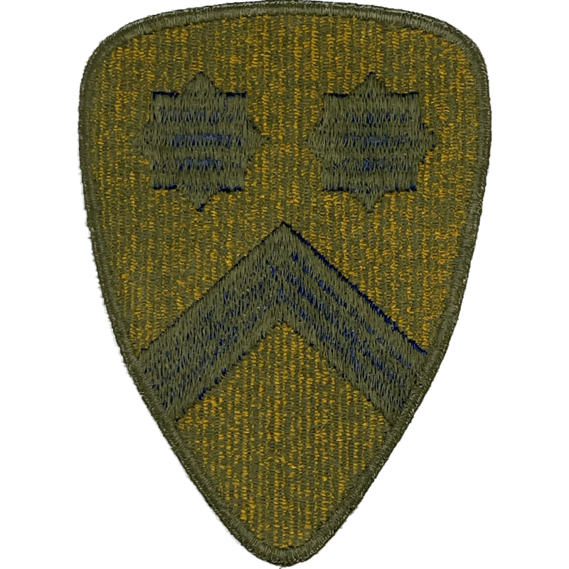 Insigne, 2nd Cavalry Division, dos vert, bord vert, 1943