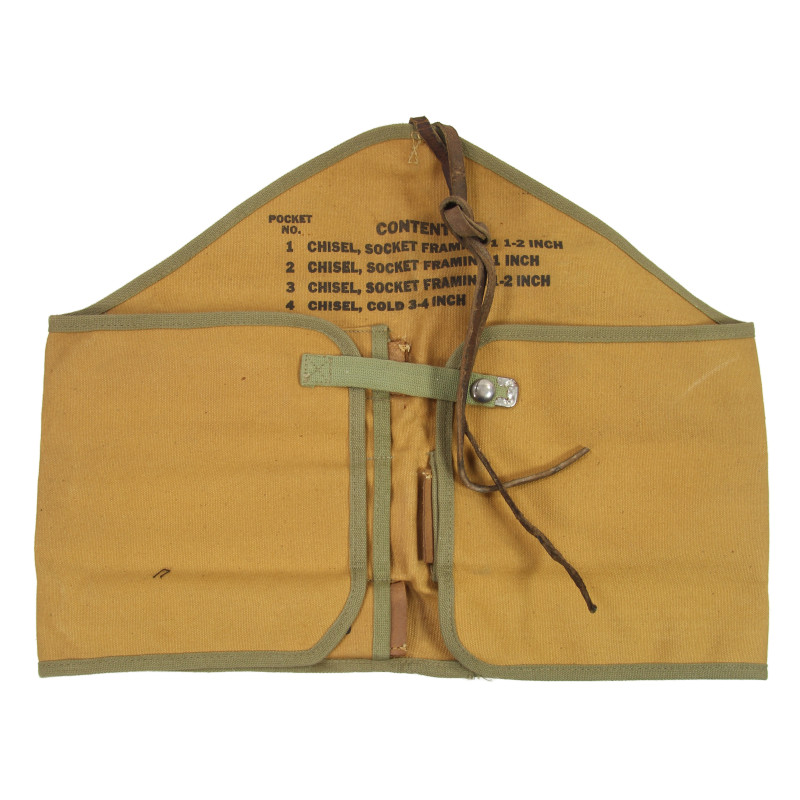 Case, Canvas, Tool Roll for Chisels, Carpenters and Wheelwrights, 1942
