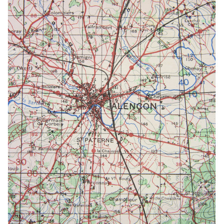 Map, Alençon-Mayenne, 1944