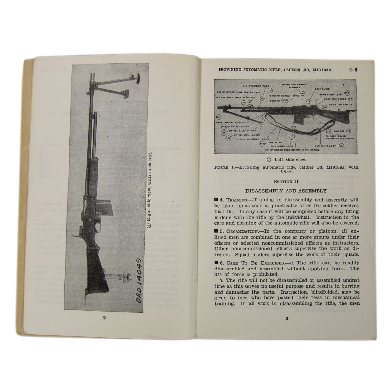 Manuel Technique, FM 23-15, FM BAR M1918A2 with Bipod