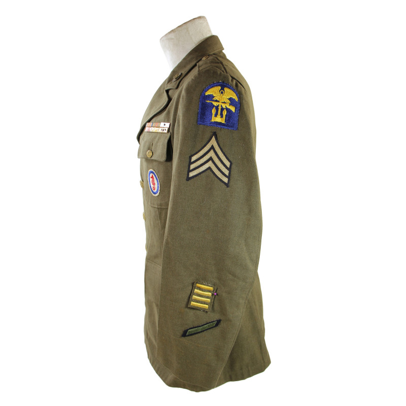 Coat, Serge, Wool, OD, Sergeant, Amphibious Engineers, ESB, Tenth Army ...