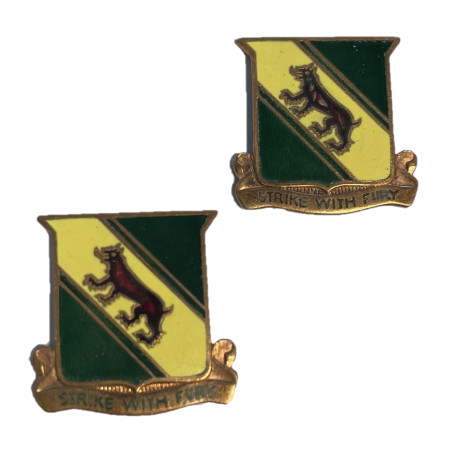 Pair of Distinctive Insignias, 143rd Tank Bn., German Made