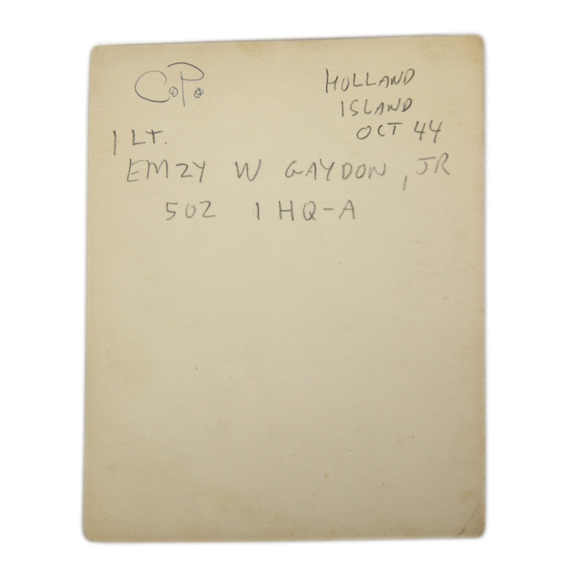 Photograph, 1st Lt. Emzy Gaydon, 502nd PIR, 101st Airborne Division ...