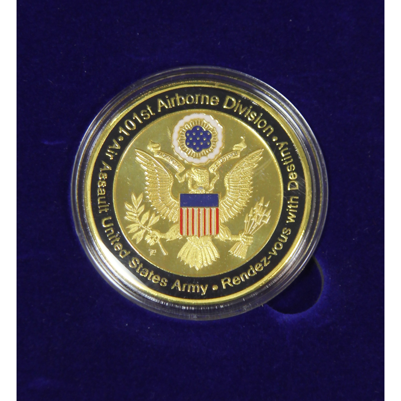 Box, 1 coin, commemorative, 101st Airborne Division, 40mm