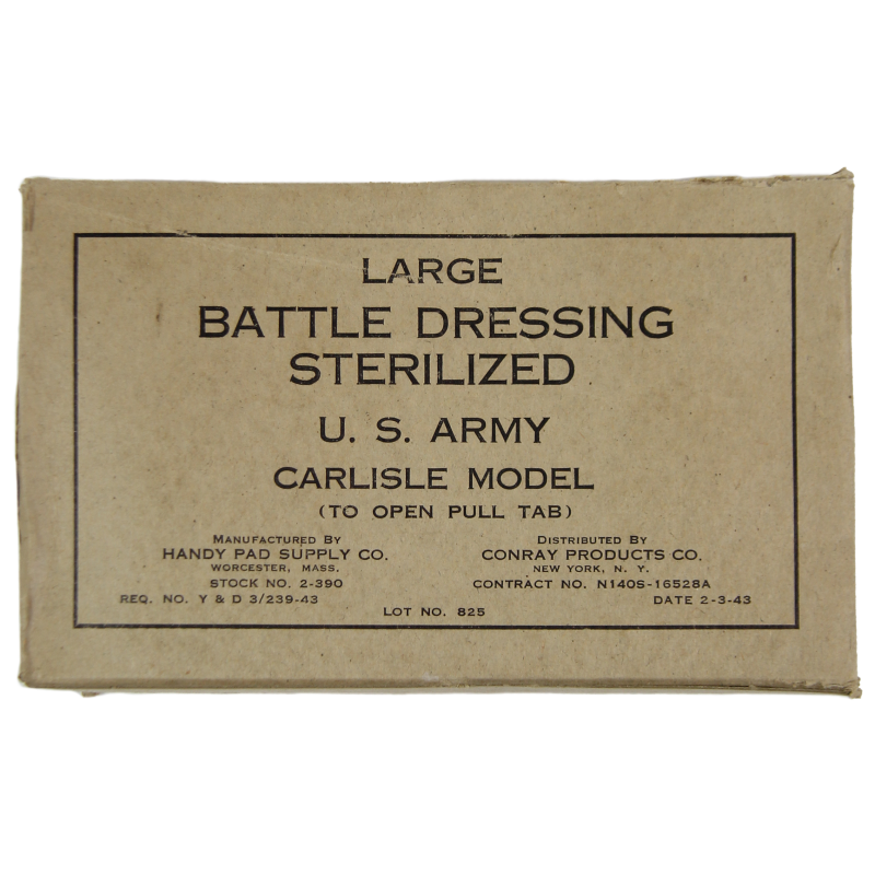 Pansement, Large Battle Dressing Sterilized, Navy contract N140S-16528A ...