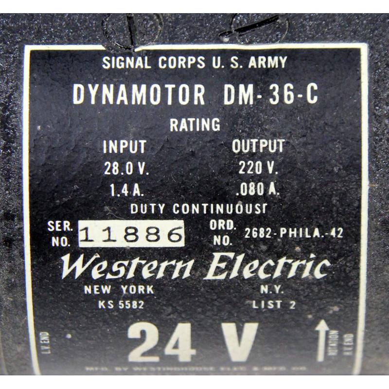 Dynamotor, DM-36-C, 1942, Armored troops