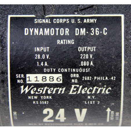 Dynamotor, DM-36-C, 1942, Armored troops