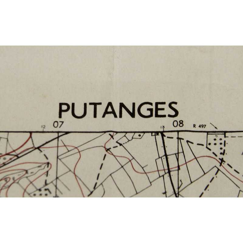 Carte alliée, PUTANGES, Normandie, 1944, 11th Armoured Division
