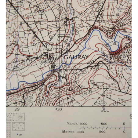Map, Allied, GAVRAY, Normandy, 1943