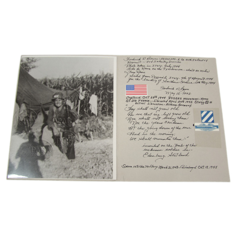 Grouping, Cpl. Frederick Bowes, Co. E, 30th Inf. Regt., 3rd Infantry ...