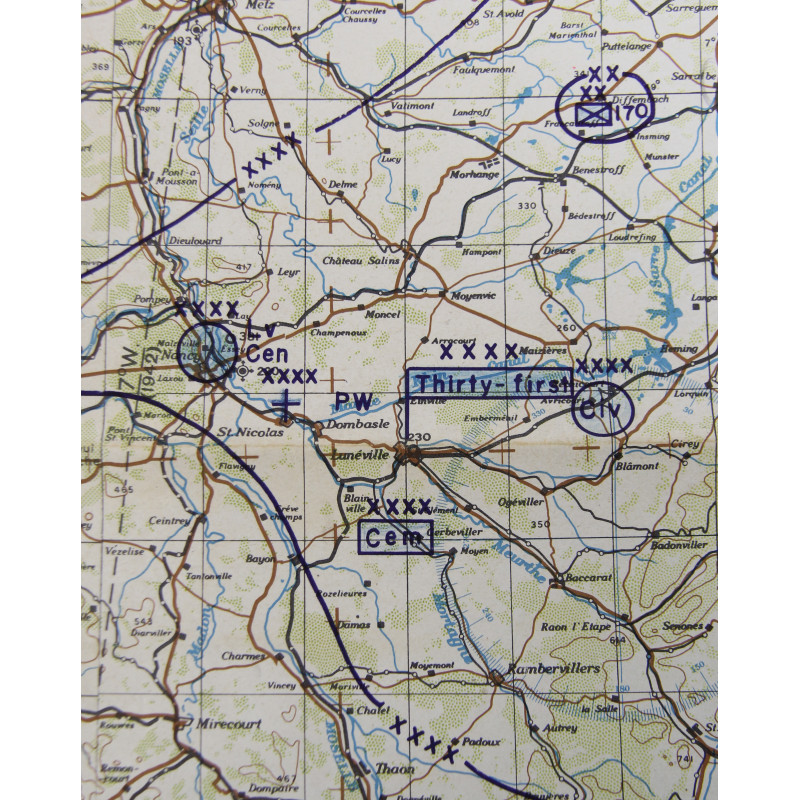Map, Paris-Frankfurt, Situation Map, 1947