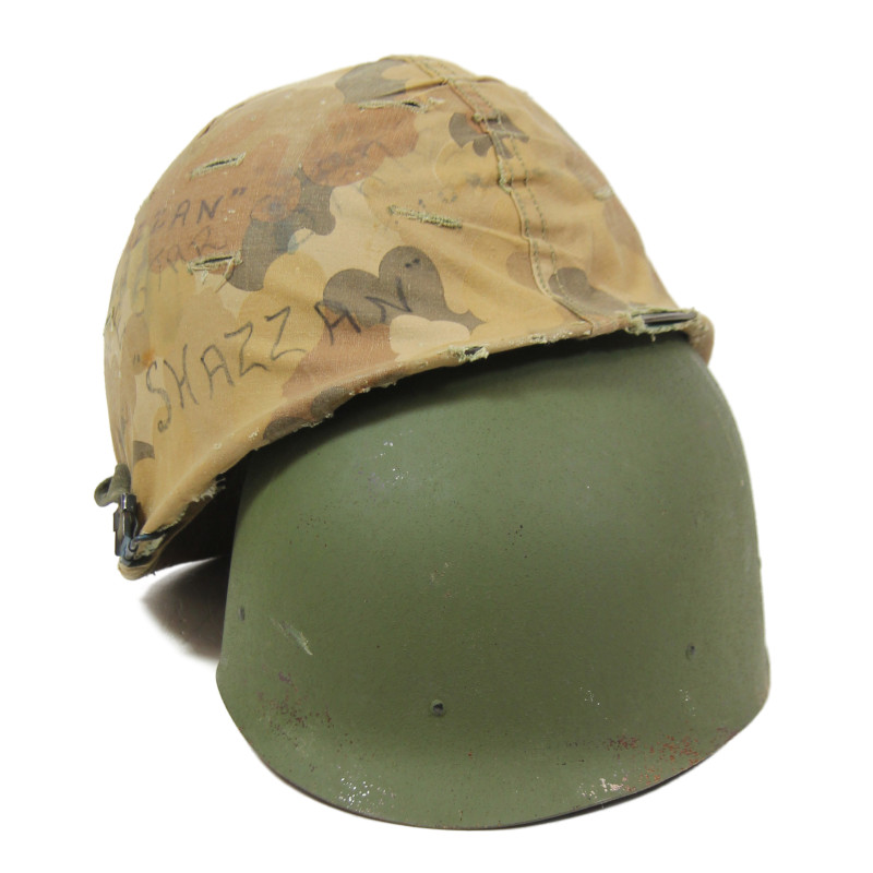 Helmet, M1, Complete, with Camouflage Cover, Vietnam, Customized