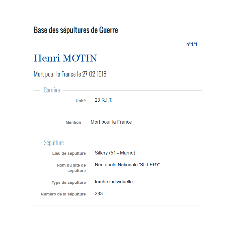 Médaille Militaire, Soldat Henri Motin, 23e Régiment territorial d ...