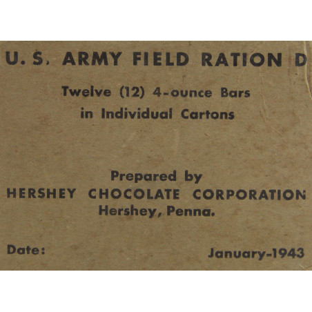 US ARMY FIELD RATION D, HERSHEY, 1943