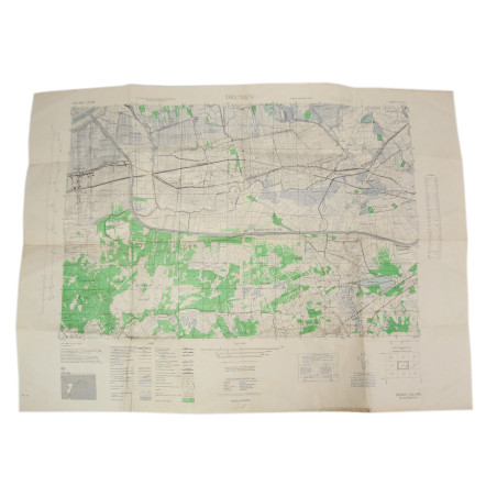 Map, DRUNEN, Holland, 1943, Allen Emery, 502 PIR, 101 AB