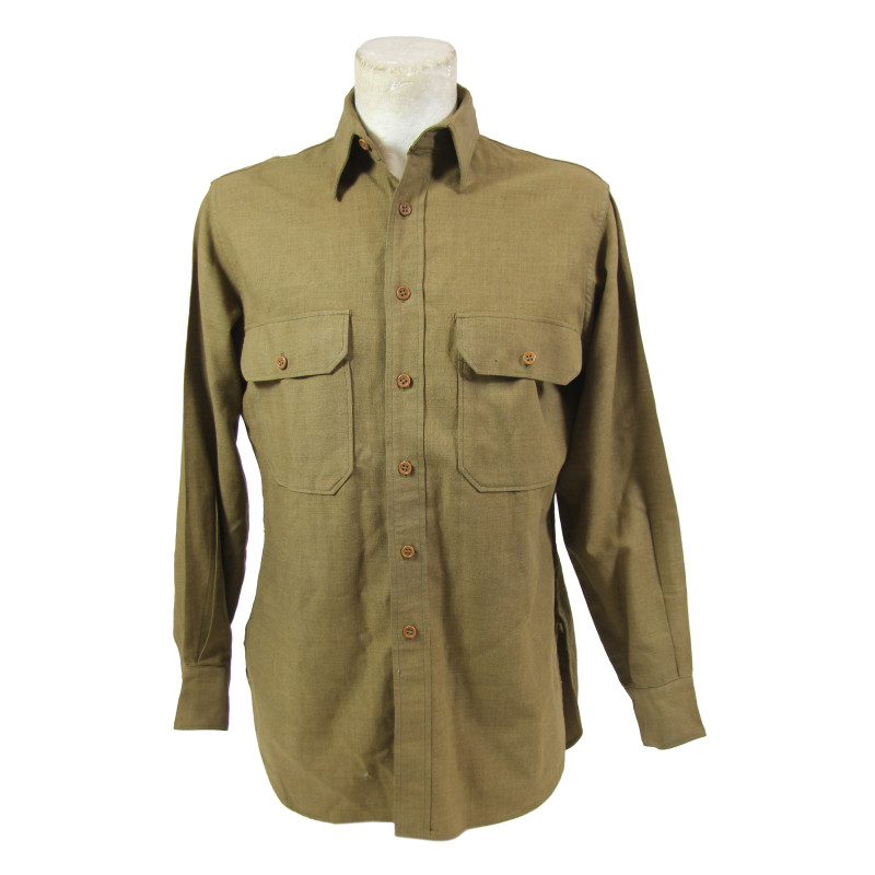 Shirt, Flannel, OD, 14 ½ x 33, Laundry Number