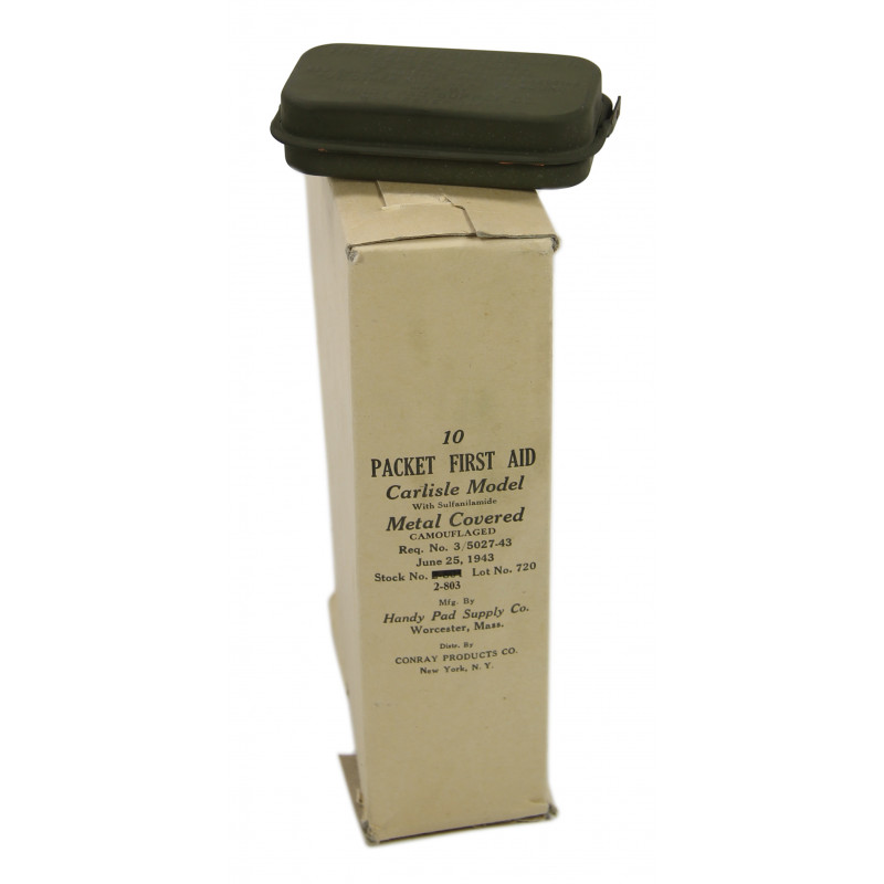 Packet, First-Aid, Carlisle, Metal, OD, 1943