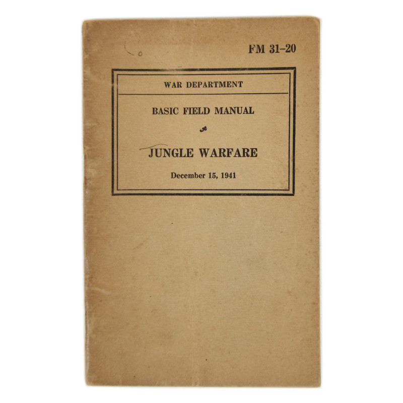 Manual, Field, Basic, FM 31-20, Jungle Warfare, 1941