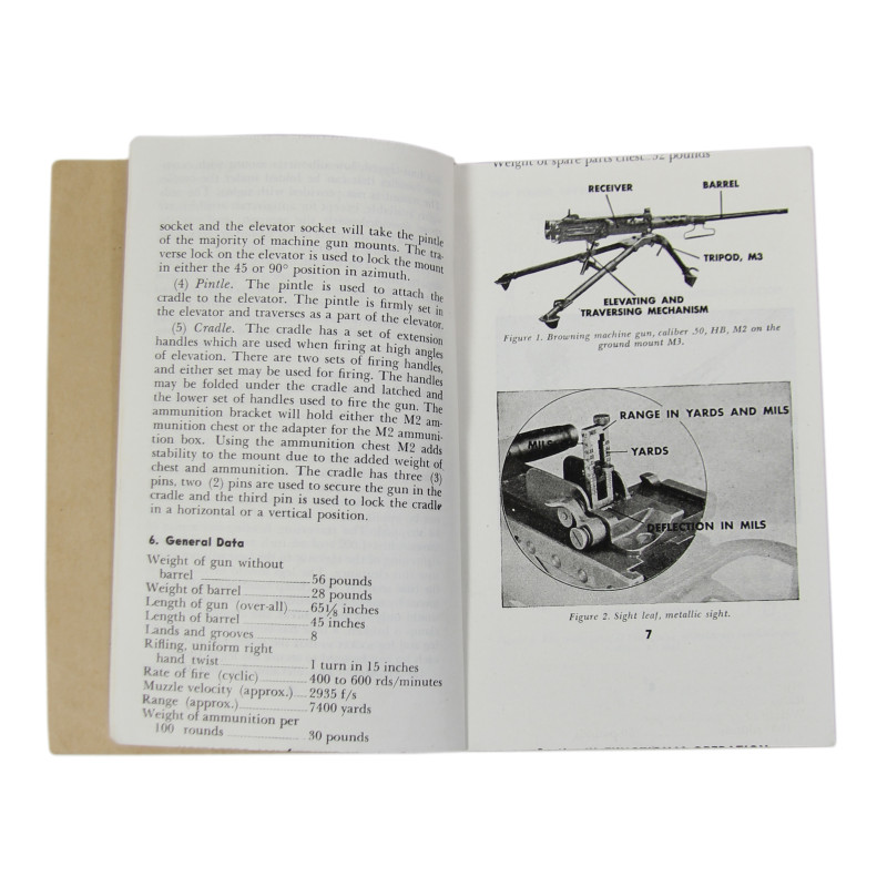 Manual, Field, FM 23-65, Browning Machine Gun, Caliber .50 HB, M2, 1944