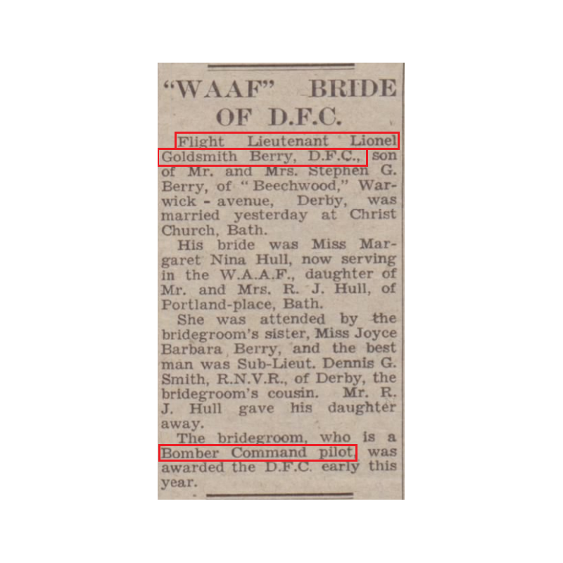 Wire, Radio, Royal Air Force, S/L Lionel Berry, Lancaster Pilot, No ...