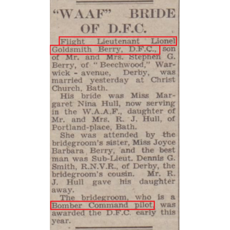 Wire, Radio, Royal Air Force, S/L Lionel Berry, Lancaster Pilot, No ...