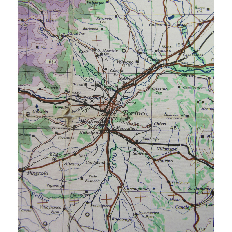 Map, TORINO, Italy, 1942, N.E. 44/6