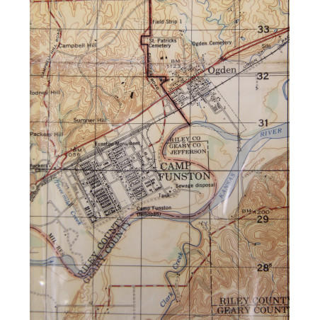 Map, Fort Riley, US Army, Kansas