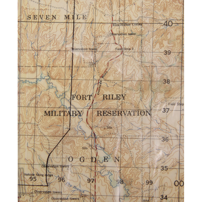 Map, Fort Riley, US Army, Kansas
