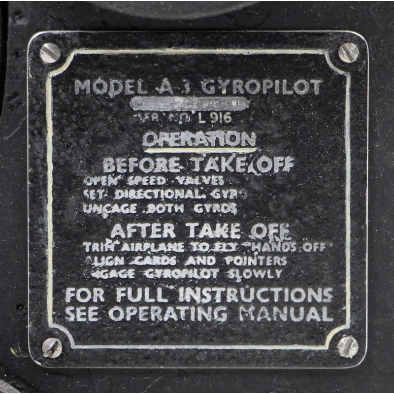 Gyropilot, Model A-3, THE SPERRY GYROSCOPE CO. LTD., USAAF & RAF