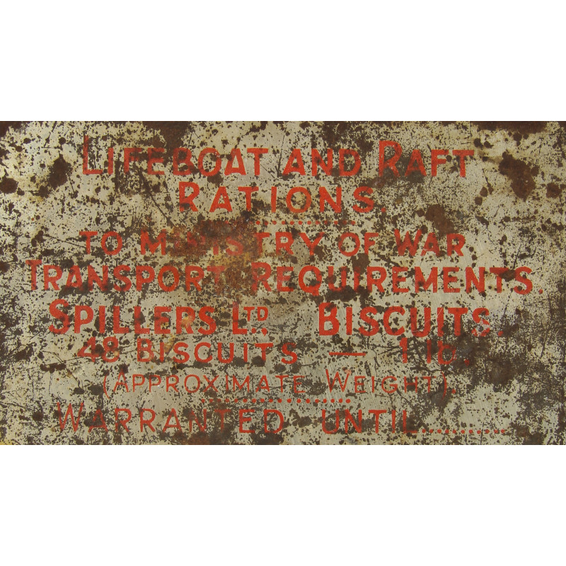 Boîte britannique, Lifeboat and Raft Rations, 48 biscuits, vide, Normandie