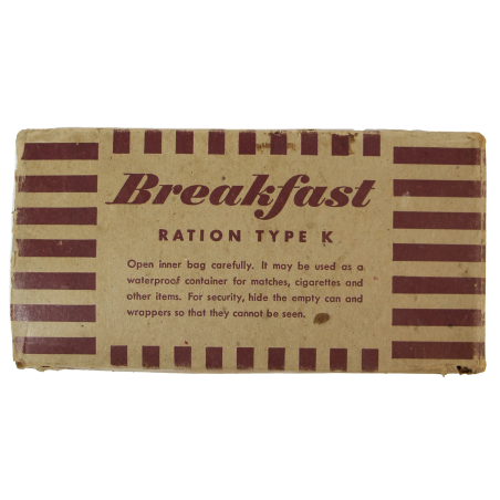Ration K, Breakfast, complète, 1944
