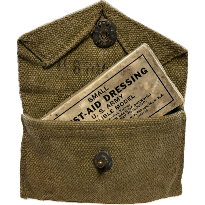 Pouch, First-Aid Packet, M-1942, with First-Aid Packet, B.A.B. CO.