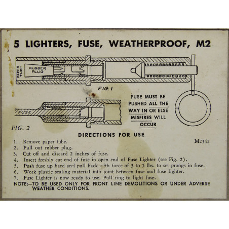 Box, Lighters, Fuse, Weatherproof, M2, Demolition