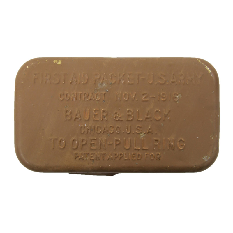 Packet, First-Aid, US Army, Brass Casing, 1916, Untouched