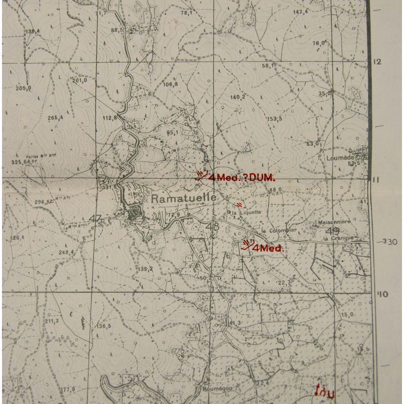 Map, Cavalaire Bay, July 1944, TOP SECRET-BIGOT, Operation Dragoon