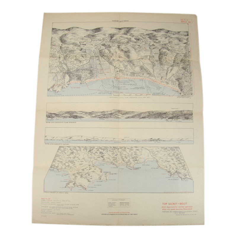 Map, Cavalaire Bay, July 1944, TOP SECRET-BIGOT, Operation Dragoon
