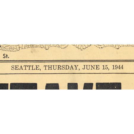 Newspaper, Seattle Post-Intelligencer, June 15, 1944, 'Nazis Retake 3 ...