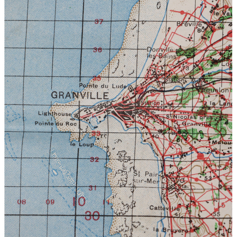 Map, ST LÔ-VIRE, Normandy, Battle of the Hedgerows, 1943