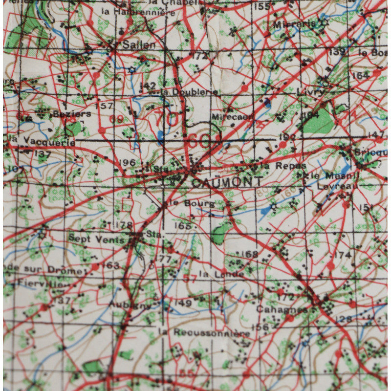 Map, ST LÔ-VIRE, Normandy, Battle of the Hedgerows, 1943