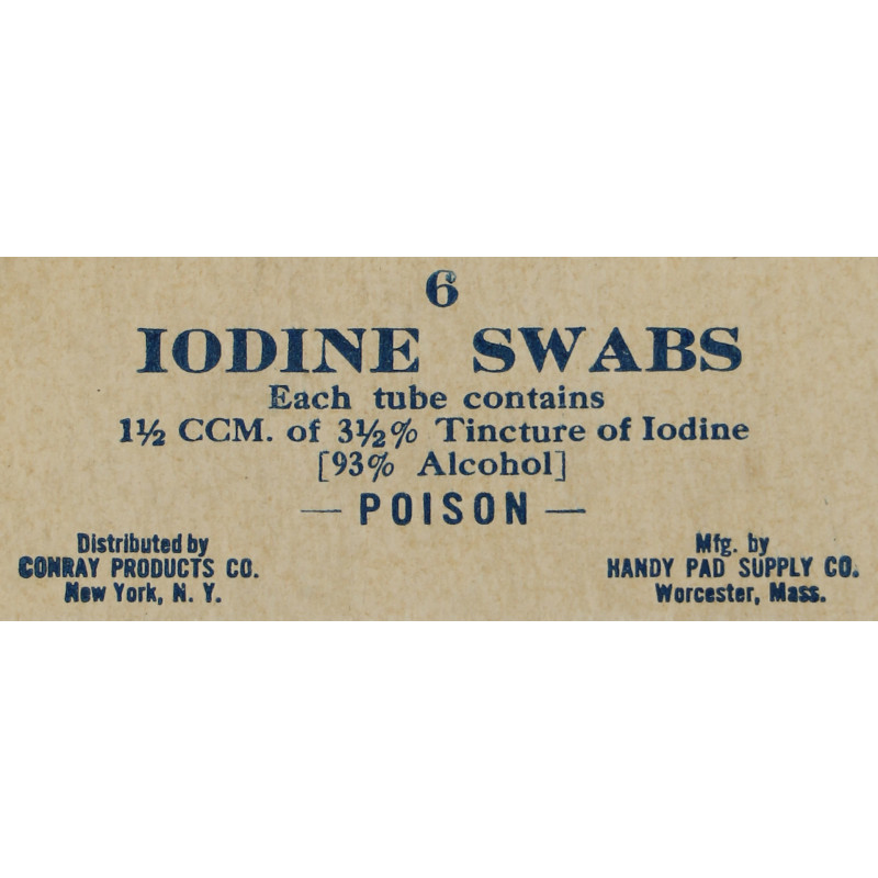 Box, Iodine Swabs, HANDY PAD SUPPLY CO. 1938