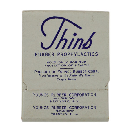 Boîte de préservatifs, Thins, 'Service Packet', YOUNGS RUBBER CORP.