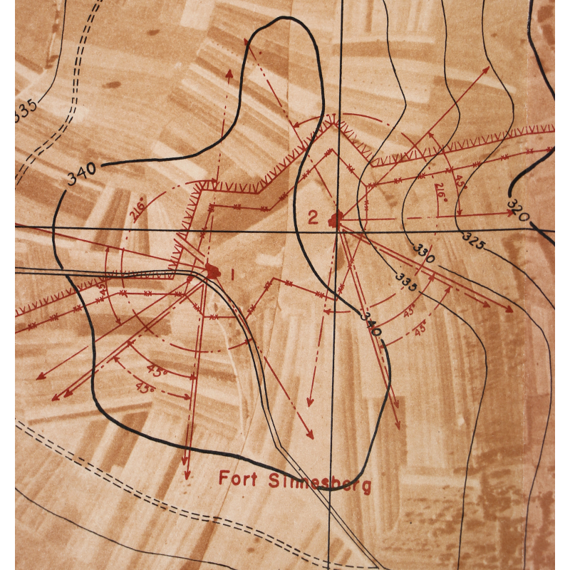 Map, Forts Sinnesberg & PT. Rederching, US Army, Maginot line