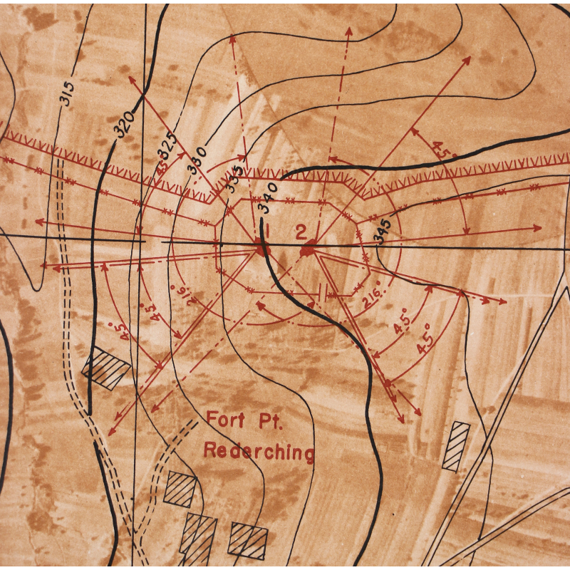 Map, Forts Sinnesberg & PT. Rederching, US Army, Maginot line